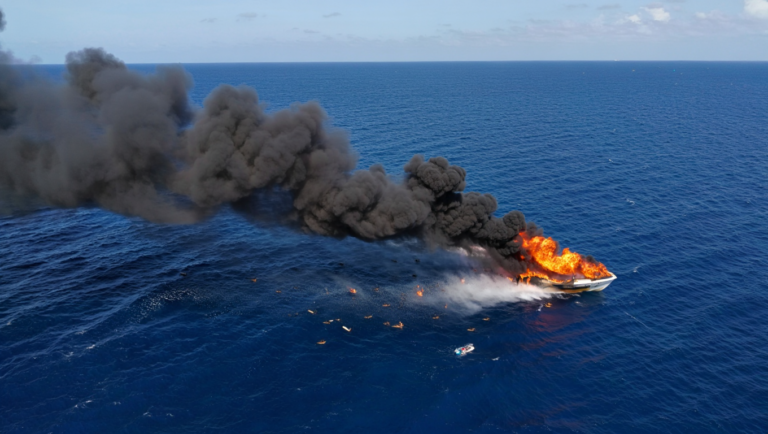 Strike BLOWS Boat Apart Explosion ERUPTS At Sea | NewsBlock.org
