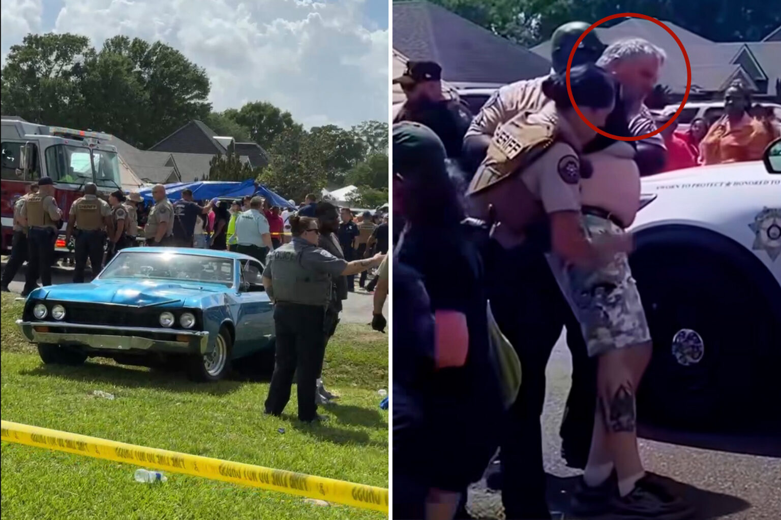 Car SHREDS Through Festival Crowd As People SCATTER | NewsBlock.org
